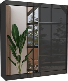 ADRK Furniture Posuvná skříň s zrcadlem GILTON 200 ADRK-SW-GIL-B-200