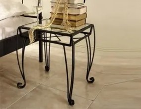 Nábytek ATIKA s.r.o. Kovový noční stolek KELLY Povrchová úprava: Základní (černá, bílá, stříbrná 9006)