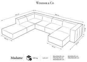 Krémová rohová pohovka (levý roh) Madame – Windsor &amp; Co Sofas