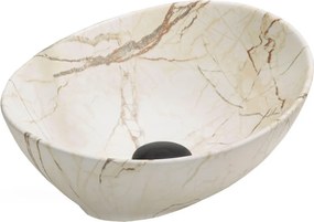 Mexen Elza, umyvadlo na desku 40,5x33x14 cm, imitace kamene-béžová, 21014095