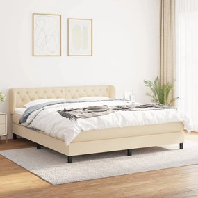 Box spring postel s matrací krémová 160x200 cm textil 3126498