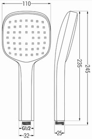 Mexen příslušenství - 1-bodový ruční sprchový set R-33, černá, 785336052-70