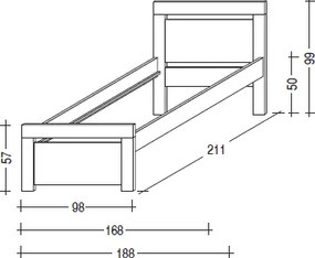 Gazel Rhino II. postel 90 oak