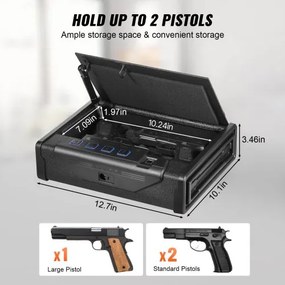 Trezor na pistole Biometrický Trezor na pistole se 3 přístupovými cestami pro