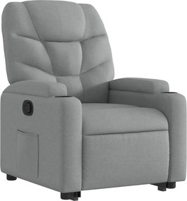 Zvedací polohovací křeslo světle šedé textil 3204596