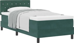 Postel s boxspringem s matrací Tmavě zelená 100 x 200 cm samet 3339089