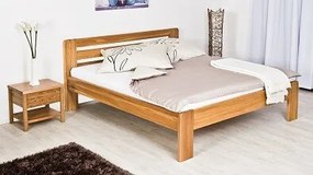 Postel Postelia BRUSSEL Dub 140x200 - Manželské dvoulůžko, dřevěná postel z masivu 3,7 cm