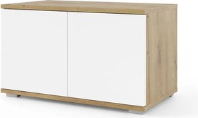 Předsíňová stěna Sevilla 3 se zrcadlem a závěsnou skříňkou – sestava do předsíně dub artisan/bílá