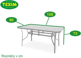 Nábytek Texim Zahradní jídelní set Klaudie černý + 6x židle ROMA