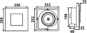 Sapho Sapho, TECTO koupelnový stropní ventilátor axiální, 20W, potrubí 100mm, bílá, časovač, TC202