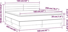 Box spring postel s matrací tmavě hnědá 160x200 cm textil 3140708