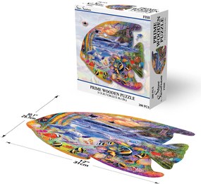 PRIME 3D Dřevěné PUZZLE - Ryba 200 dílků