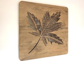 Li-Go "List javoru" světelný obraz s baterií 62x62cm varianta ovládání: manuál/pohybové čidlo, provedení povrchu: dub světlý