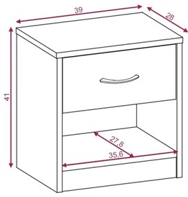 Noční stolek NED bílá