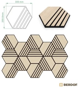 Akustický panel hexagon - Dub přírodní