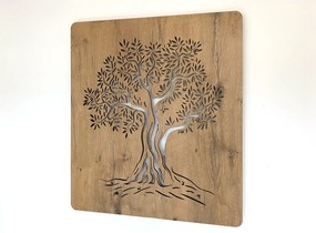 Li-Go "Olivovník" světelný obraz  230V 70x80cm provedení povrchu: dub světlý
