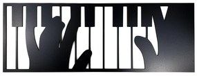 Živá Zeď Dřevěná nástěnná dekorace Hra na piano černé