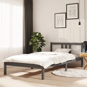 814876 vidaXL Rám postele šedý masivní dřevo 100 x 200 cm