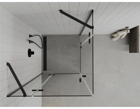 Mexen Roma Duo sprchový kout 100 x 100 cm, 6mm sklo, čiré sklo/černý profil, 854-090-090-70-00-02