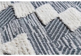 koberec SEVILLA Z250A diamanty modrý / šedá střapce, Berber, Mar velikost 120x170 cm | krásné koberce cz