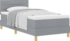 Postel s boxspringem s polštářem Světle šedá 80 x 200 cm textil 3338797