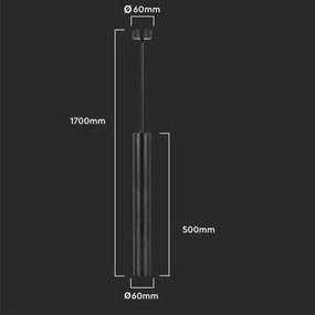 Lustr na lanku 1xGU10/35W/230V 50 cm černá