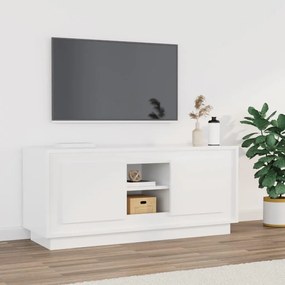 TV skříňka bílá s vysokým leskem 102x35x45 cm kompozitní dřevo