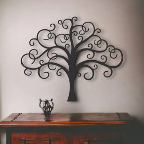 Strom života 4 - kovový obraz na zeď Velikost: 125cm, Barva: Black