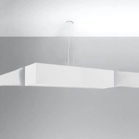 Závěsné svítidlo Santa, 1x bílé textilní stínítko, (bílý plast), (120 cm)