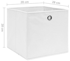 Úložné boxy 10 ks netkaná textilie 28 x 28 x 28 cm bílé - Default Title