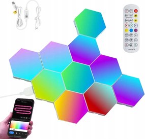 Šestihranné Svítidlo Rgb Led Inteligentní Aplikace/dálkový Ovladač/hlasové Ovládání *10