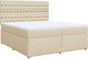 Box spring postel s matrací krémová 180x200 cm textil 3293671