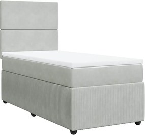 Box spring postel s matrací světle šedá 80 x 200 cm samet 3294484