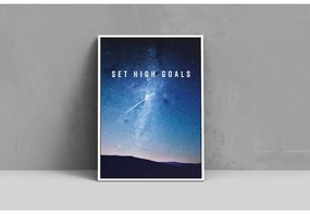 Pixada Set High Goals - motivační obraz Velikost: B2 - 50x70 cm, Volba rámu: s bílým rámem