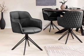 Otočná kožená jídelní židle Euphoria černá