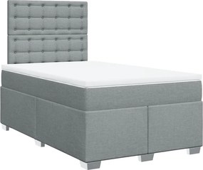 Box spring postel s matrací světle šedá 120x190 cm textil 3290441