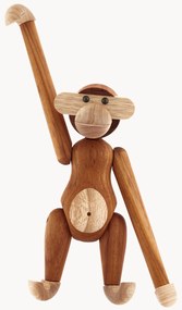 Ručně vyrobená dekorace z teakového dřeva Monkey, V 19 cm