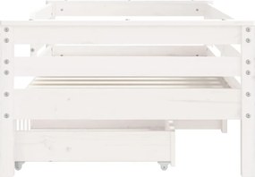 vidaXL Dětská postel se zásuvkami 70x140 cm masivní borové dřevo [834442] Barva: Bílá