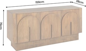 Komoda Elowen 160 cm - hnědá
