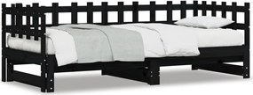 vidaXL Výsuvná postel 2x (80 x 200) cm masivní borovice [840385] Barva: Černá