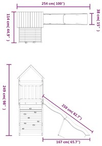 vidaXL Dětské hřiště na zahradu masivní borové dřevo