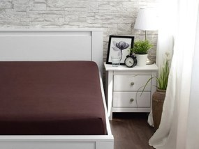 XPOSE® Jersey  prostěradlo Exclusive  - tmavě hnědé 90x200 cm