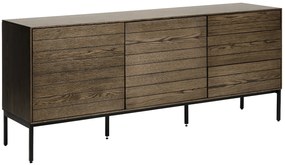 OnaDnes -20% Tmavě hnědá dubová komoda Unique Furniture Modica 180 x 45 cm