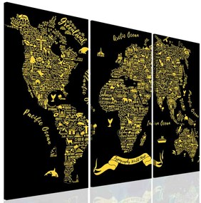 Malvis ® Obraz typografická mapa světa Velikost: 90x60 cm