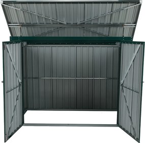 Ocelový box na dva odpadkové koše, zelená, RUBIS