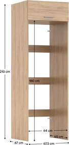 Kondela Skříňka nad pračku a sušičku, dub artisan, JERGI