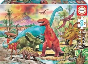 EDUCA Puzzle Dinosauři / 100 dílků / 40 x 28 cm