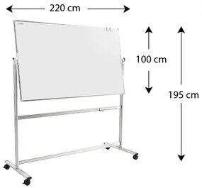 Mobilní tabule 220 x 100 cm ALLboards CLASSIC TOS1022FU