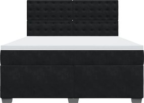 Box spring postel s matrací černá 180x200 cm samet 3290992