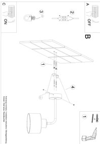 Sollux SL.1129 - Nástěnná lampa SAVAR 1xE27/60W/230V černá